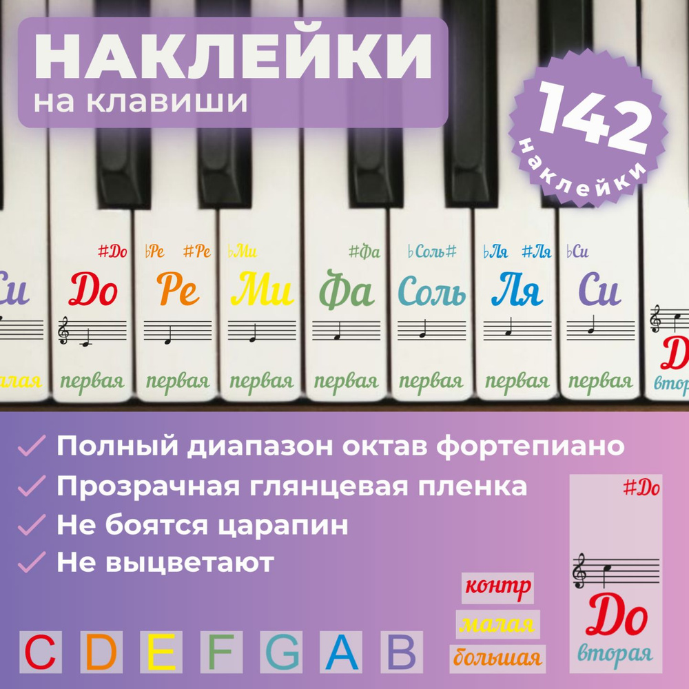 Наклейки на клавиши пианино купить по выгодной цене в интернет-магазине ...