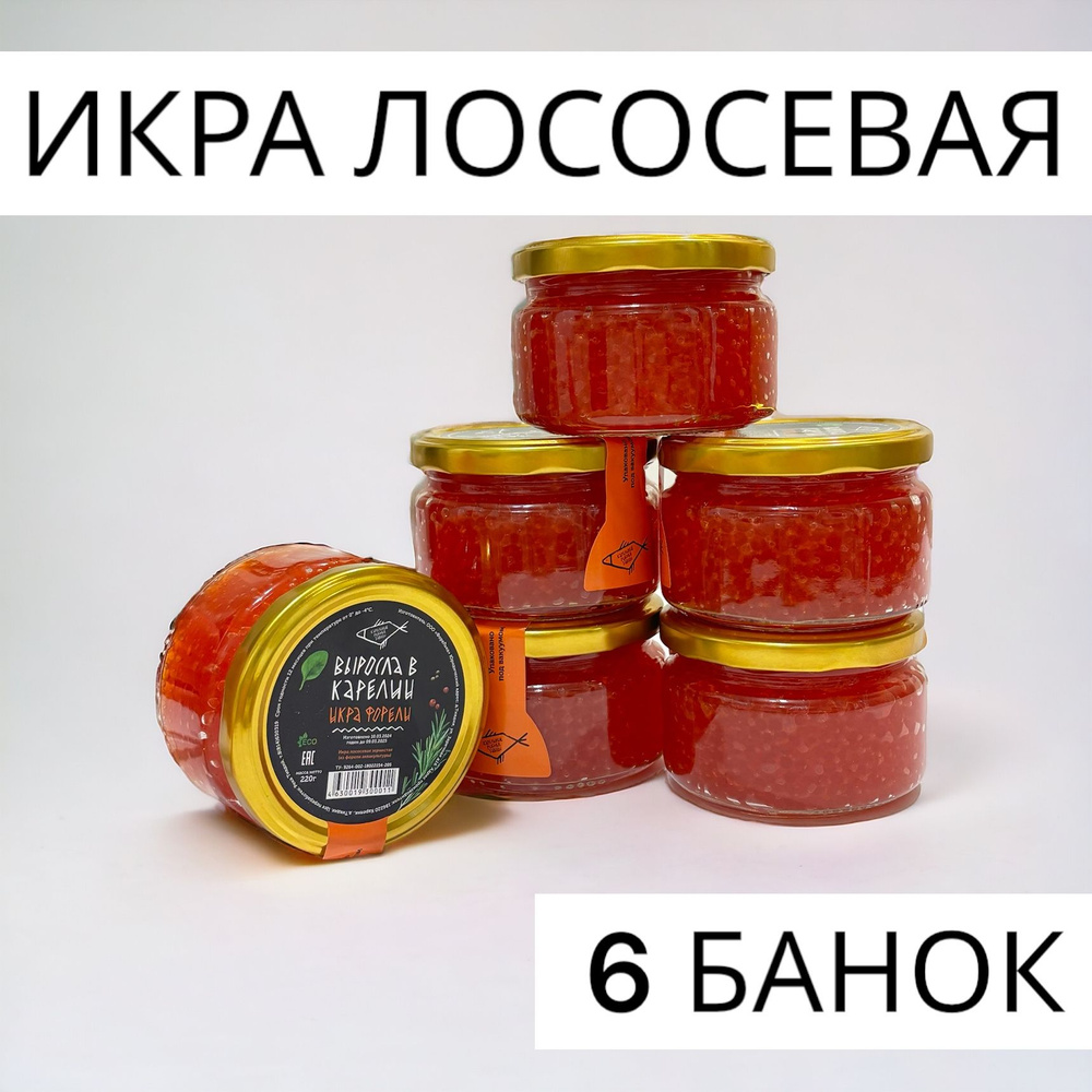 Консервы Икра Красная Лососевая Форель 6 БАНОК - купить с доставкой по ...