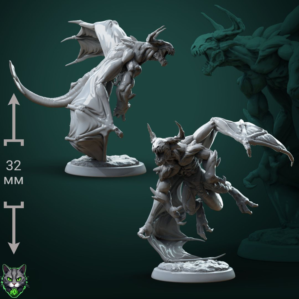 Миниатюра фигурка для настольных игр ДнД ( DnD ) Дьявол (Devil) масштаб 32 мм - купить с ...