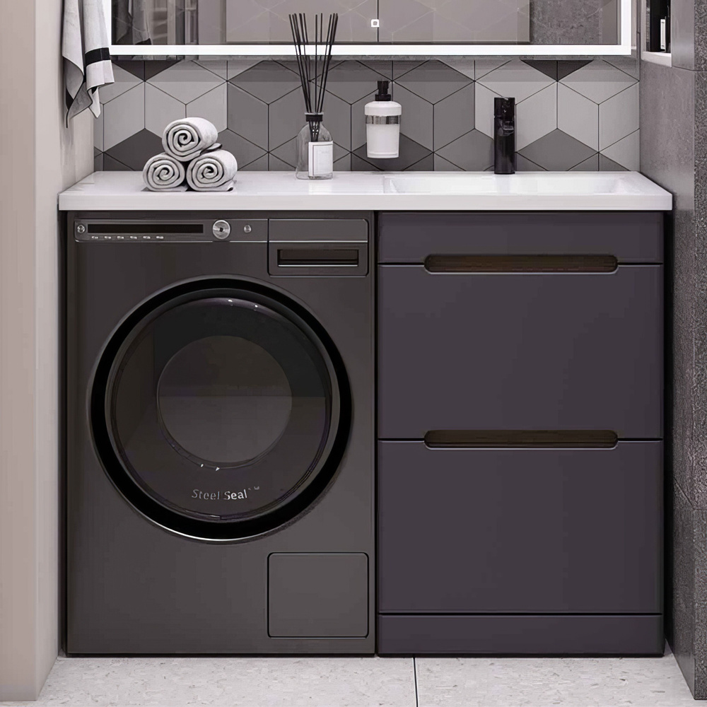 Тумба напольная SanStar Darko 50 с раковиной Даллас 110 правый (комплект) для ванной комнаты Дуб ...