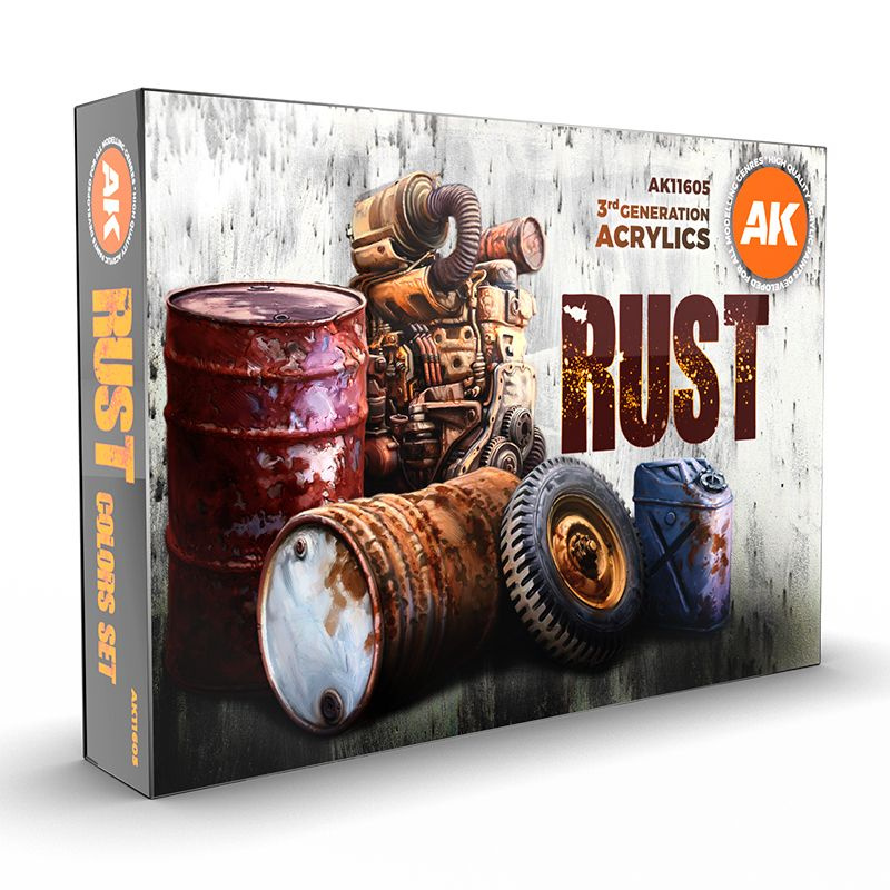 Набор акриловых красок AK Interactive Rust Set - купить с доставкой по ...