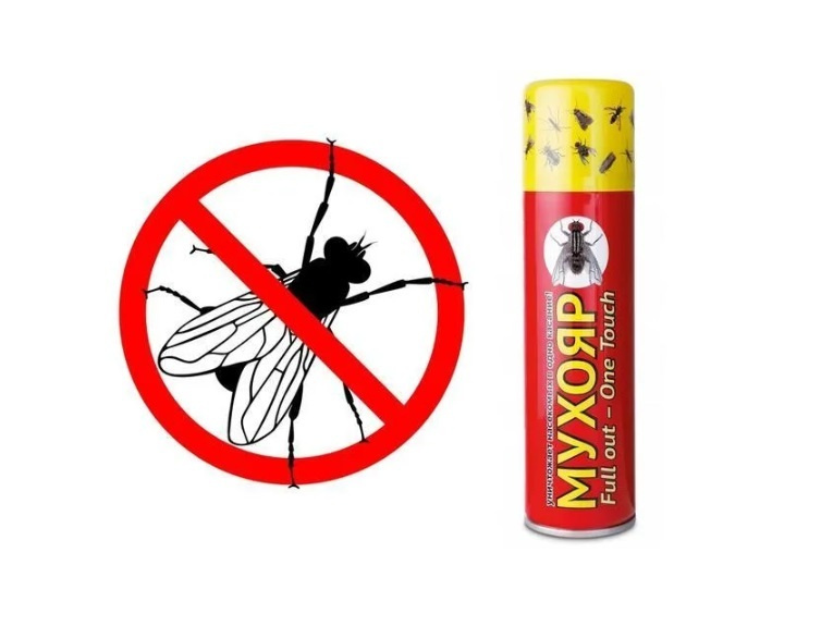 Мухояр аэрозоль от от мух, мошек, тараканов 300 см.куб) (1 шт) - купить ...