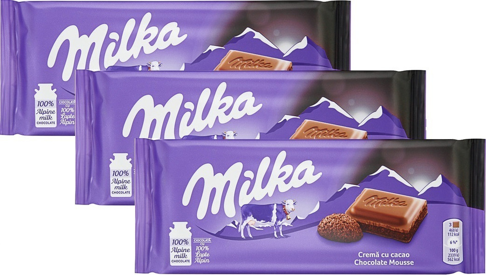 Шоколадная плитка Milka Chocolate Dessert / Милка Десерт Шоколад 3 шт ...