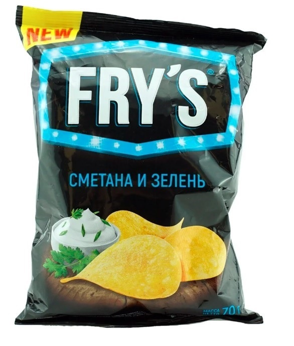 Чипсы FRY S со вкусом Сметана с зеленью 70гр / 12 шт - купить с ...